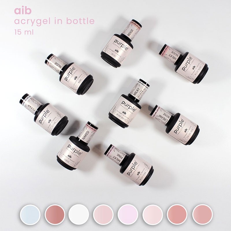 AIB Acrygel en flacon Milky White 15 ml -Purple Professional